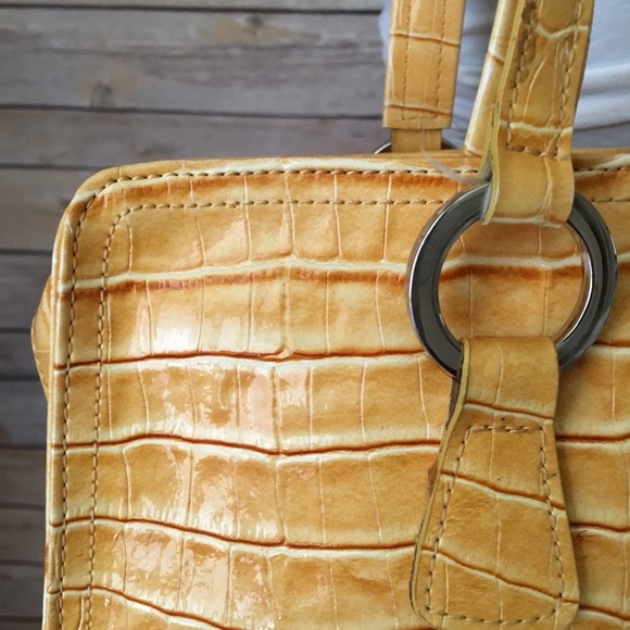 G by Guess | Bags | Yellow Faux Crocodile Embossed Guess Purse | Poshmark